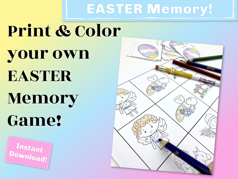 Easter Story Matching Game for Young Children, Printable Easter Memory ...