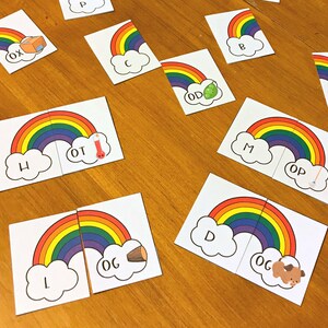 Rainbow CVC Words Matching Game for Homeschool, Preschool, Montessori ...
