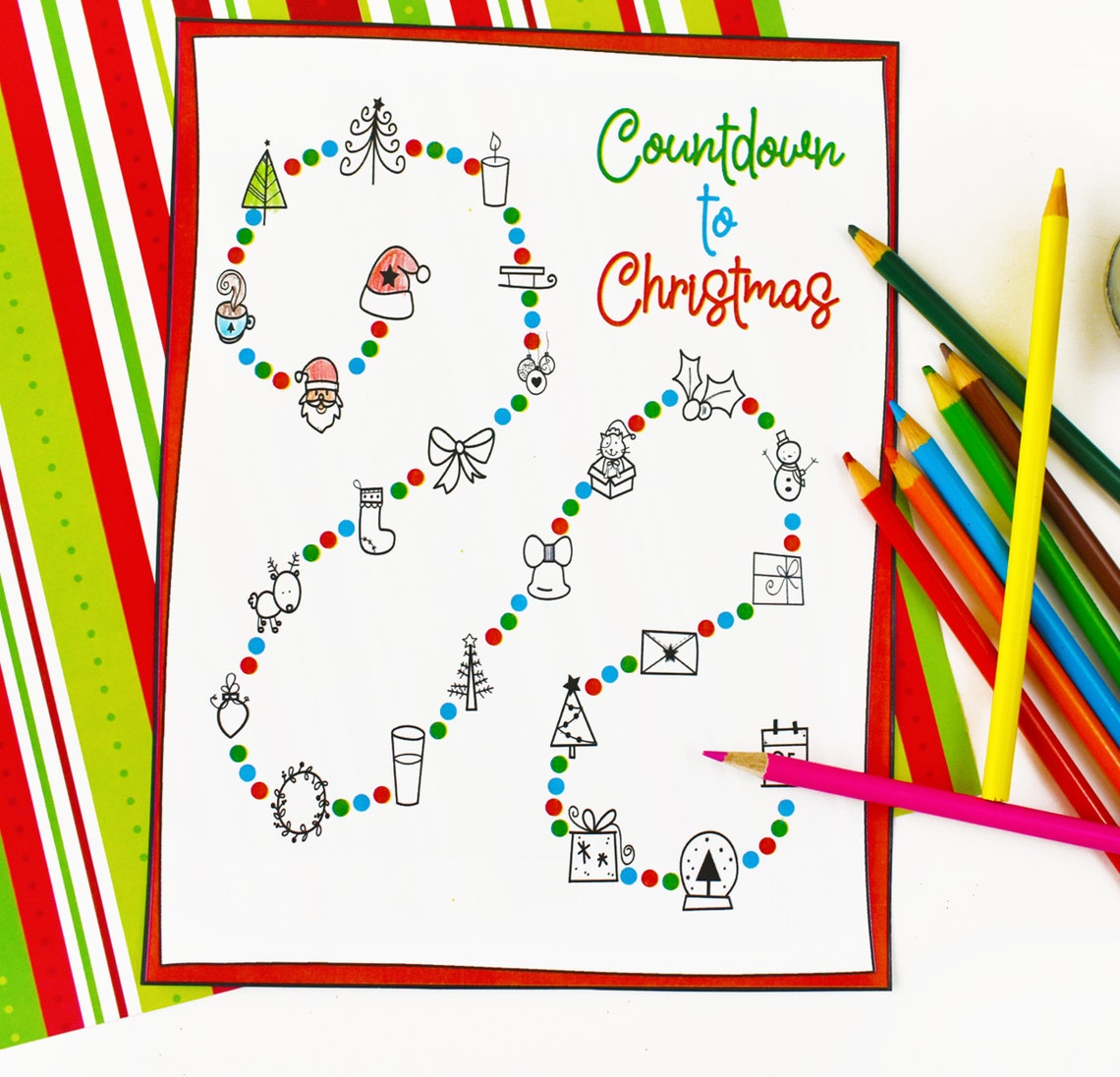 Coloring Page Advent Calendar Printable Christmas Activity for Kids ...