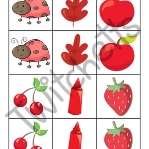Color Red Matching Game, Learning Games for Preschoolers, Educational ...