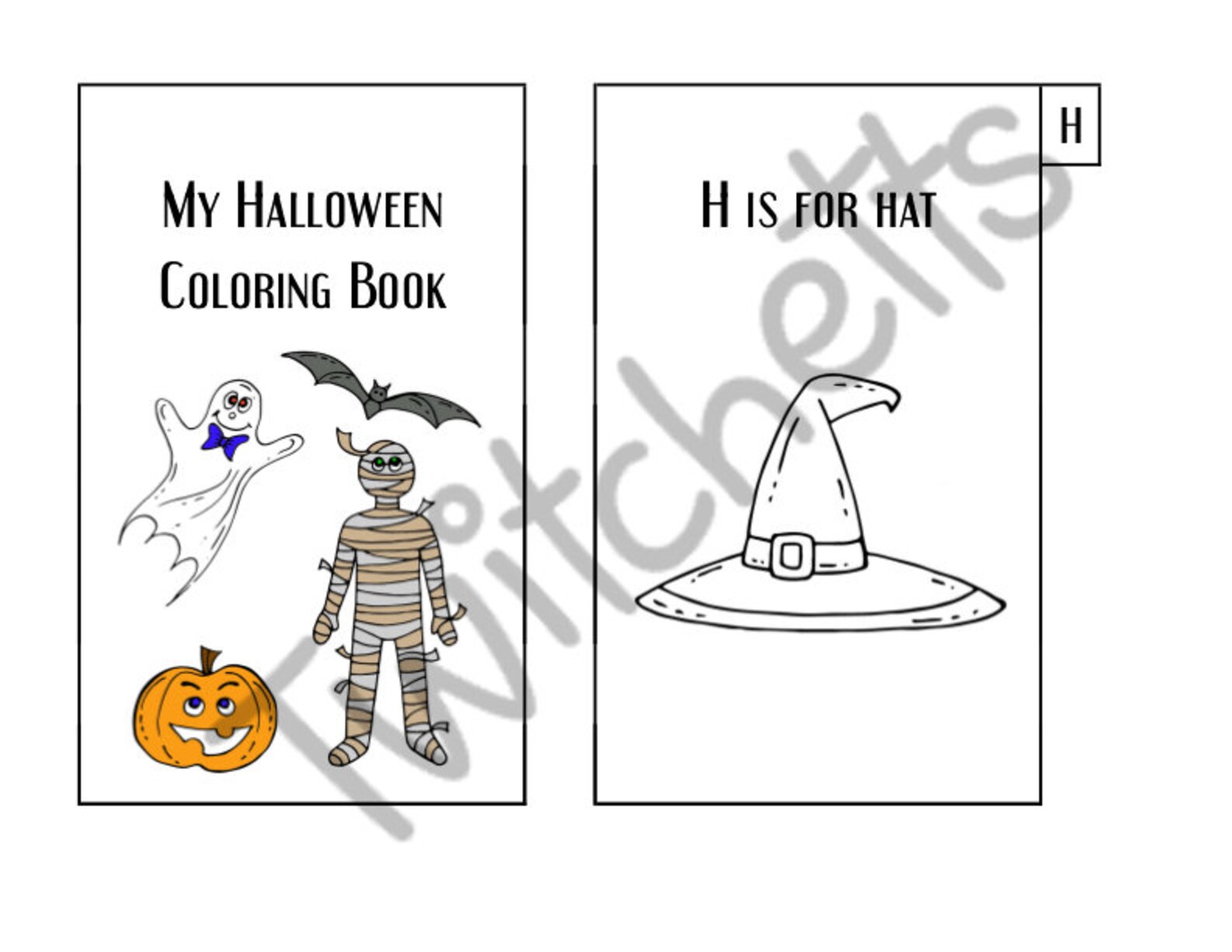 Halloween Coloring Book, Printable Halloween Coloring Pages for Kids ...