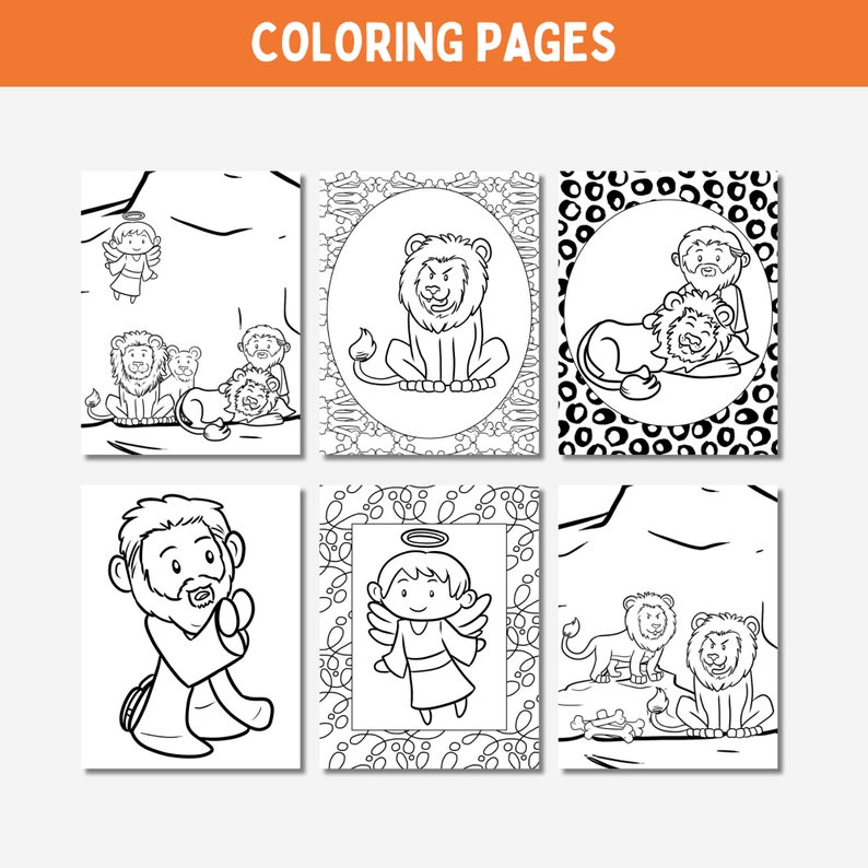 Daniel in the Lions Den Activities for Kids, Printable Coloring ...