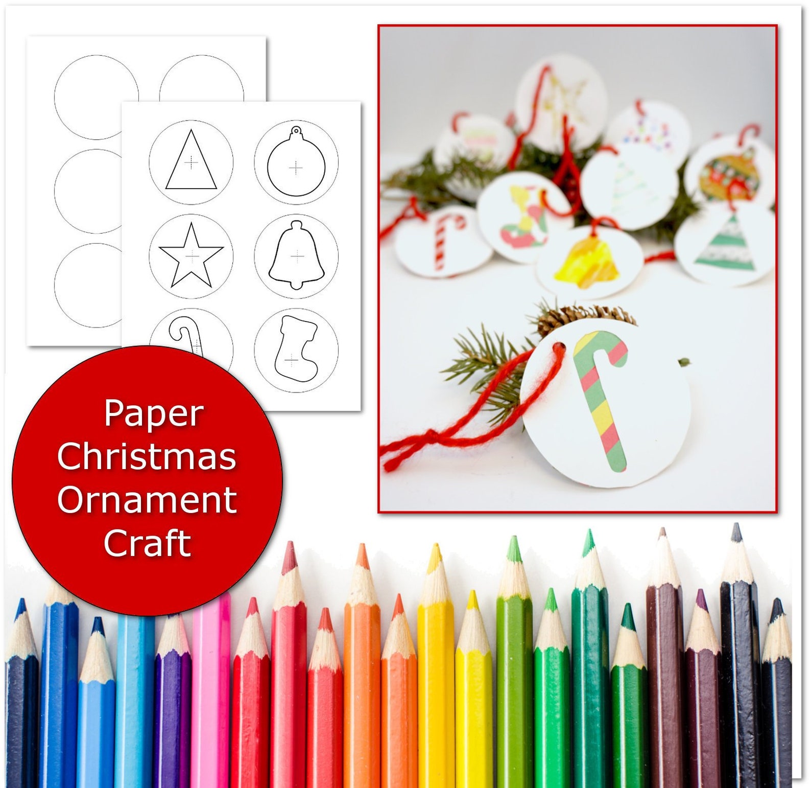 Paper Christmas Ornament Craft, Paper Ornament, DIY Christmas Gift From ...