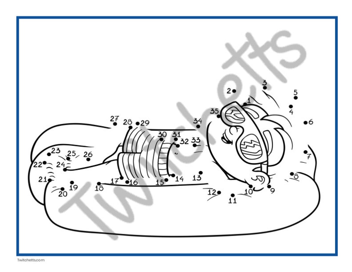 Beach Printable Activity for Kids, Beach Connect the Dots, Beach ...