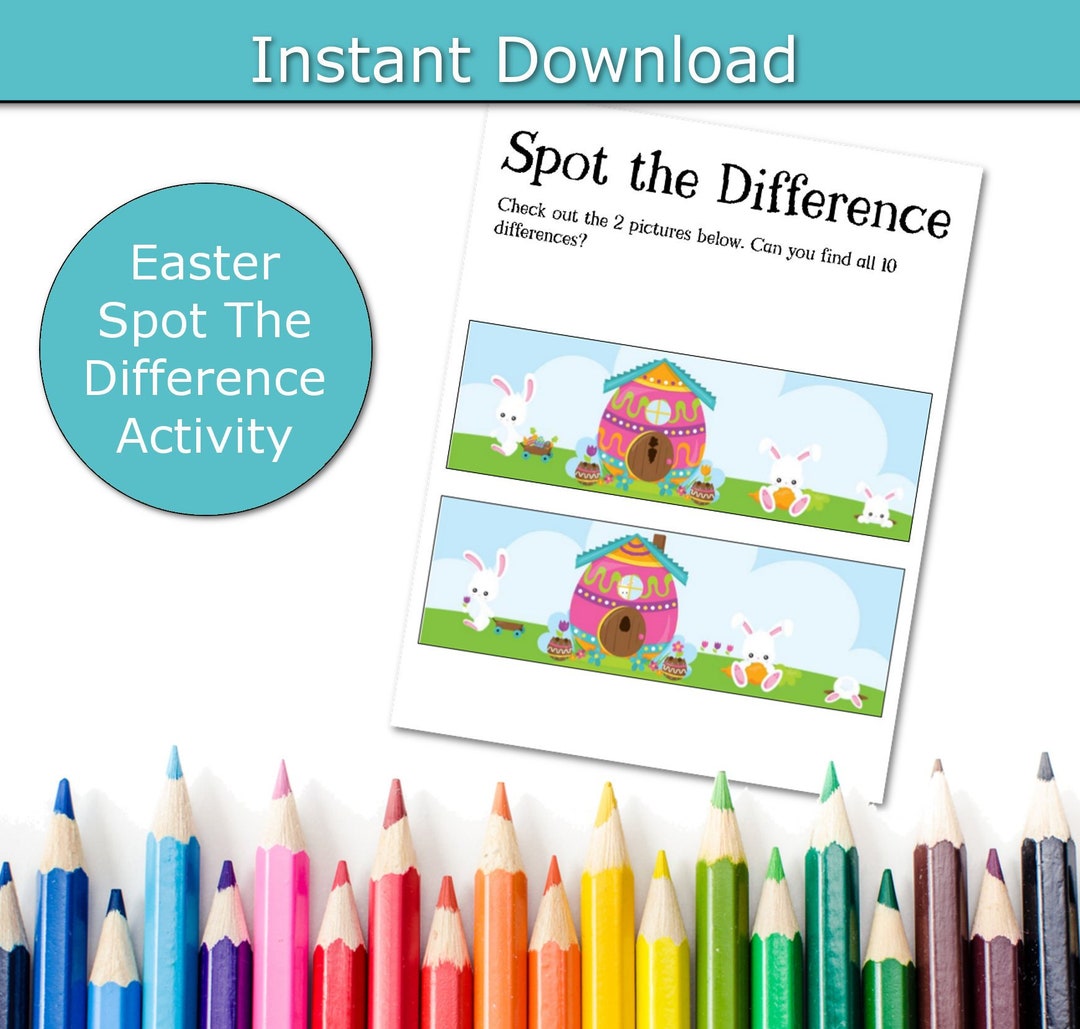 Easter Spot the Difference, Easy Find the Difference Activity for ...