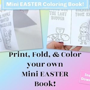 Mini Easter Story Coloring Book for Preschool, Printable Coloring Sheet ...
