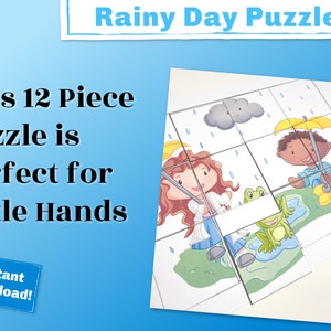Easy Rain Puzzle Game for Kids. This Spring Printable is Perfect for ...