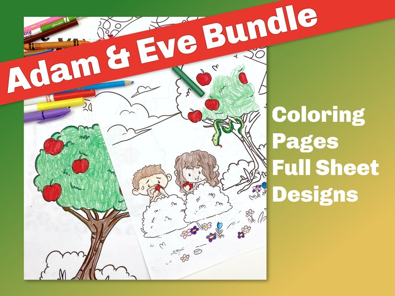 Adam and Eve Activities. 4 Printable Coloring Pages and Games That Help ...