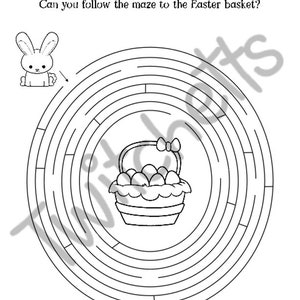 Easter Maze for Kids of All Ages, Easy Maze Activity for Easter Party ...