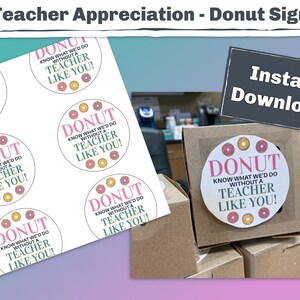 Donut Teacher Appreciation Week Tags - Donut Know, Teacher Gift Idea ...
