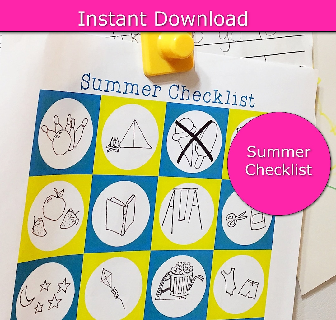 Summer Bucket List for Kids, Printable Summer Checklist for Parents ...