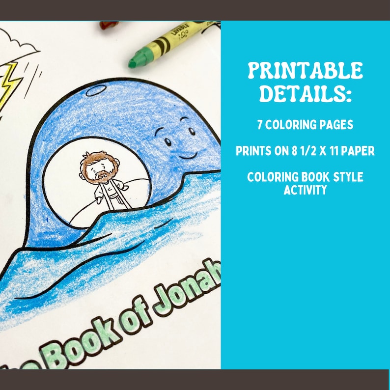 Jonah and the Whale Coloring Pages for Kids, Printable Coloring ...