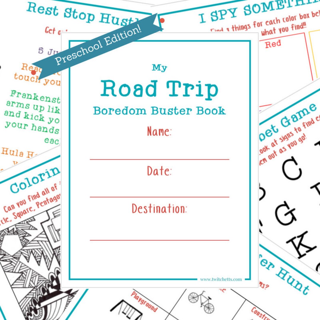 Travel Activity Book for Preschoolers, Printable Kids Quiet Travel Book ...