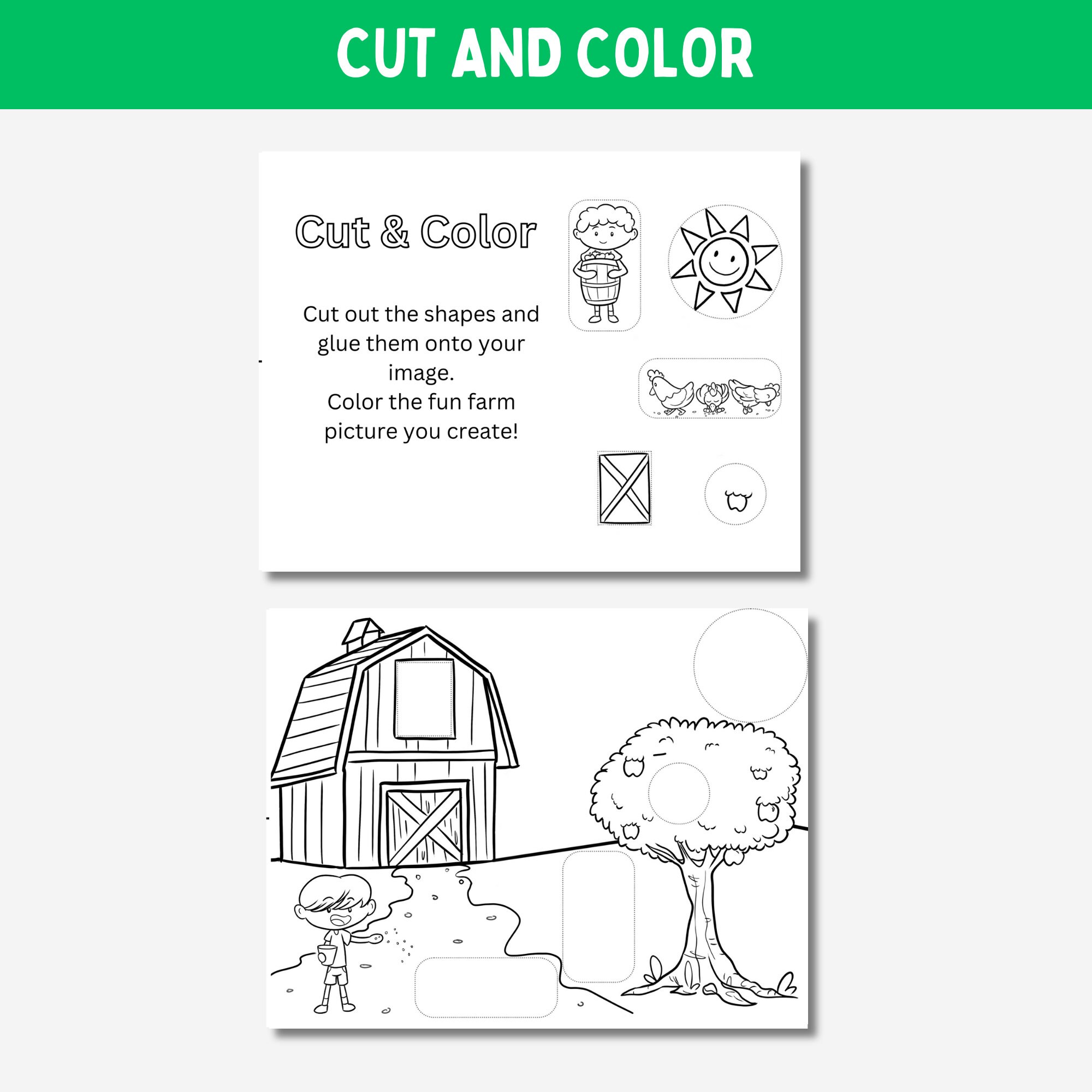 Farm Animals Activities for Young Children, Printable Coloring ...
