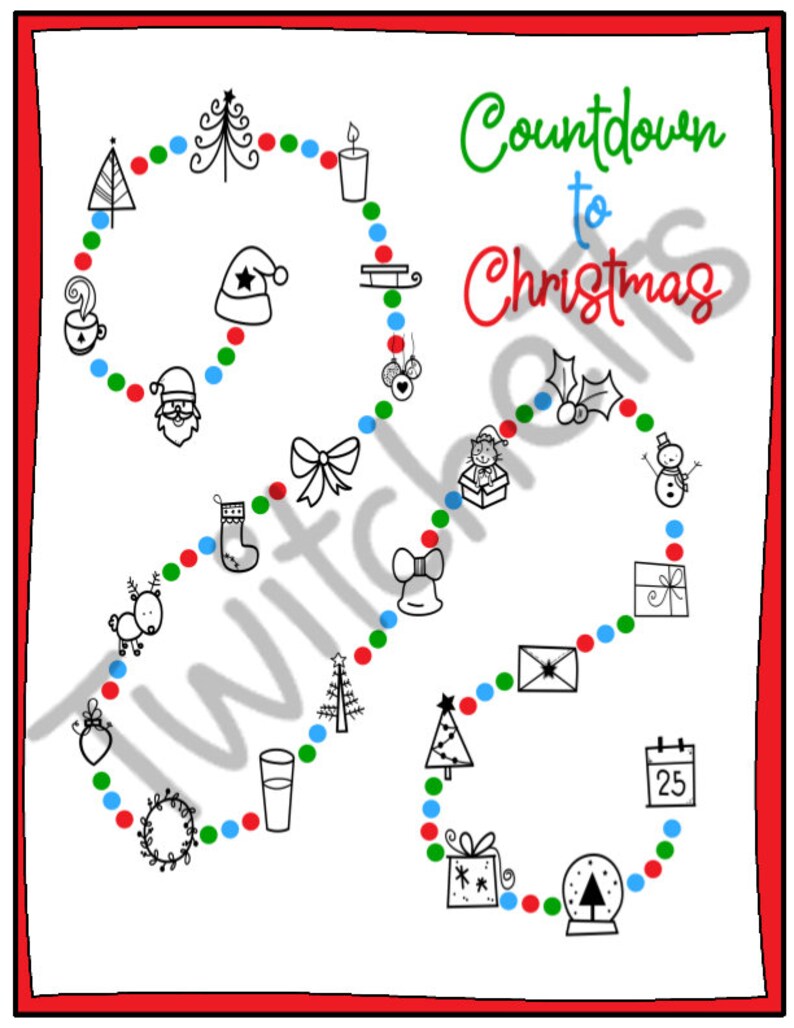Coloring Page Advent Calendar Printable Christmas Activity for Kids ...
