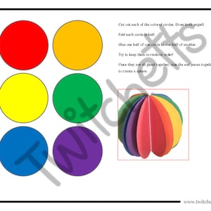 3D Sphere Craft Template to Help Kids Learn Rainbow Colors, Printable ...