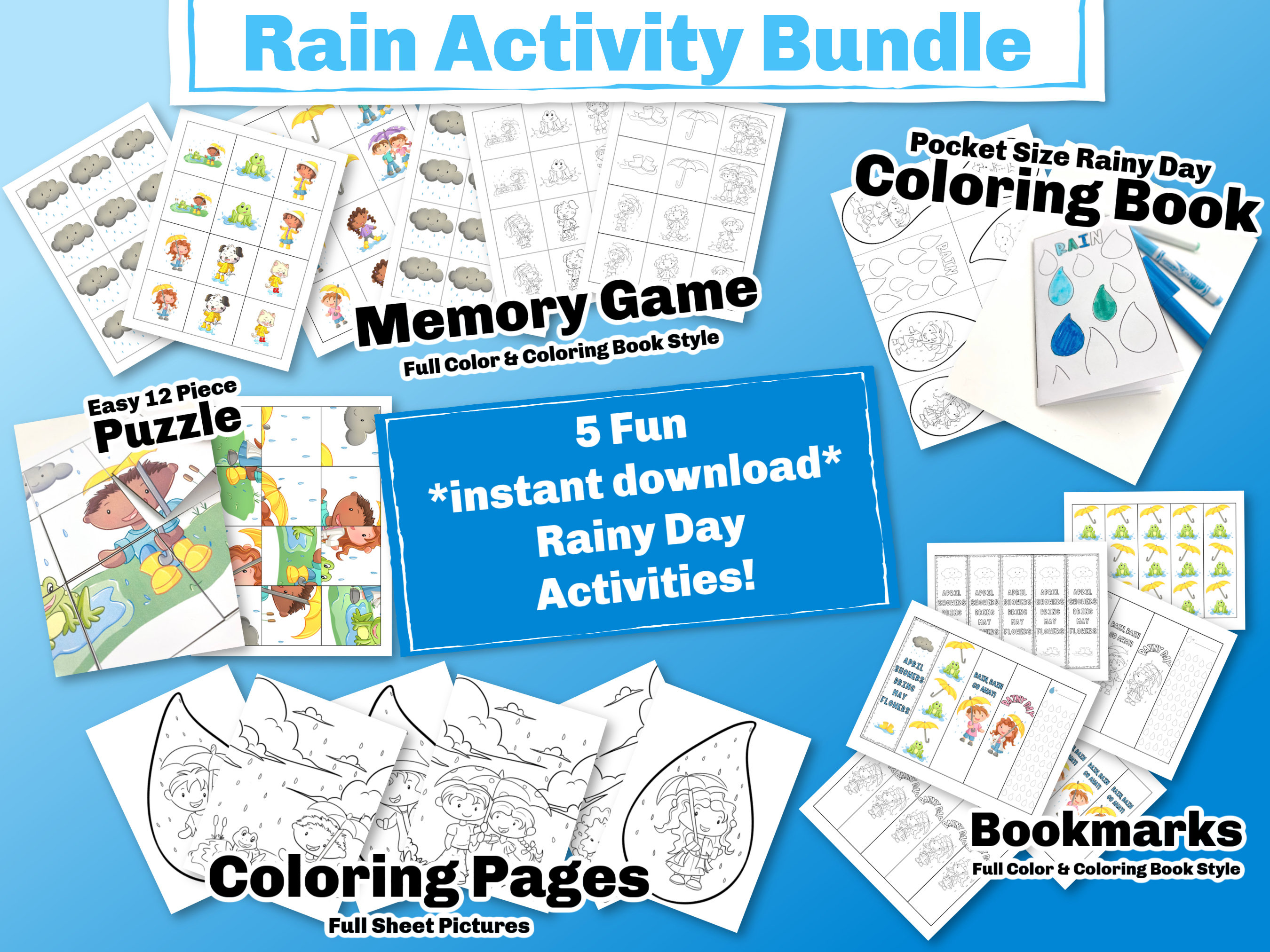 Rain Activities for Kids. These Spring Games and Coloring Pages Are ...