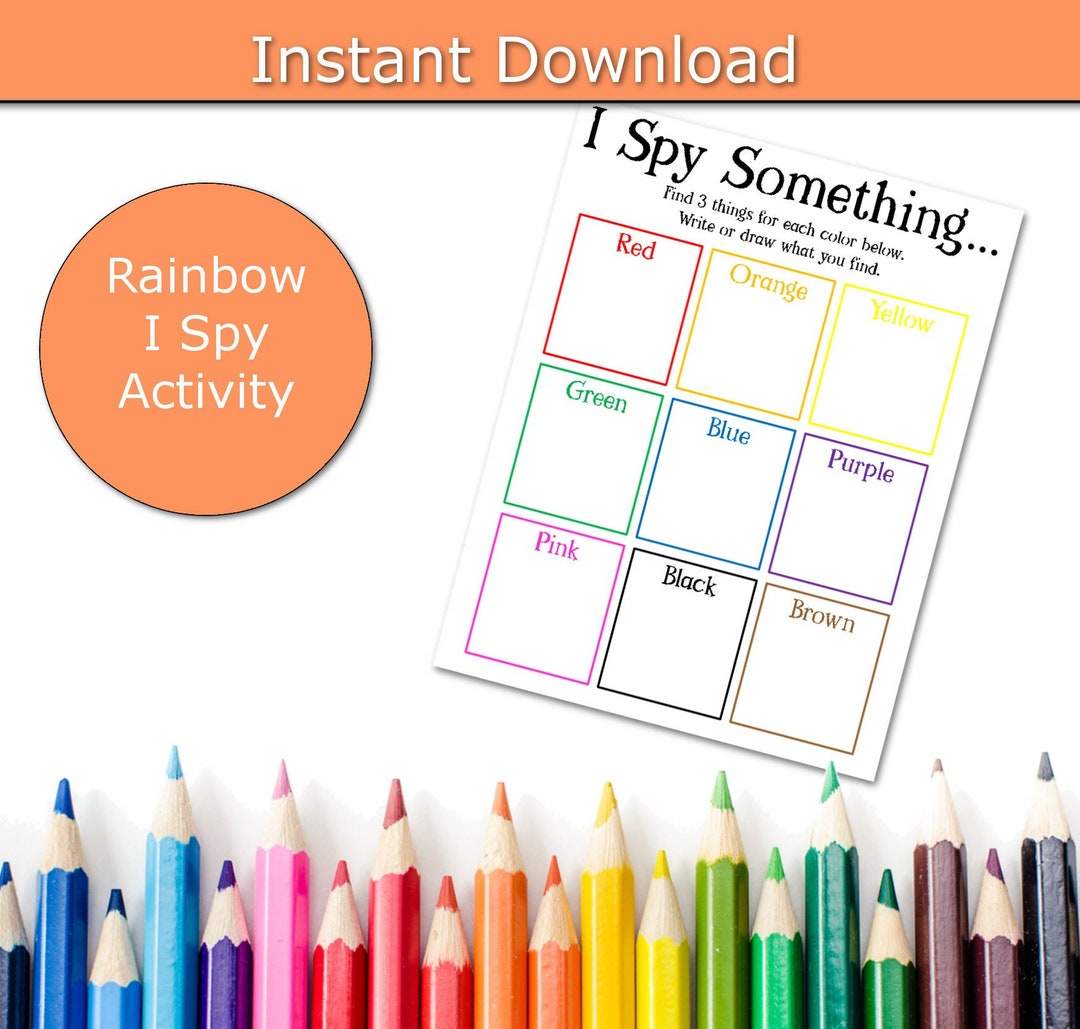 Rainbow I Spy Game, a Printable Rainbow Game That's Perfect for Road ...