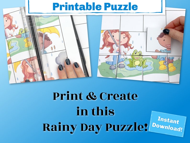 Easy Rain Puzzle Game for Kids. This Spring Printable is Perfect for ...