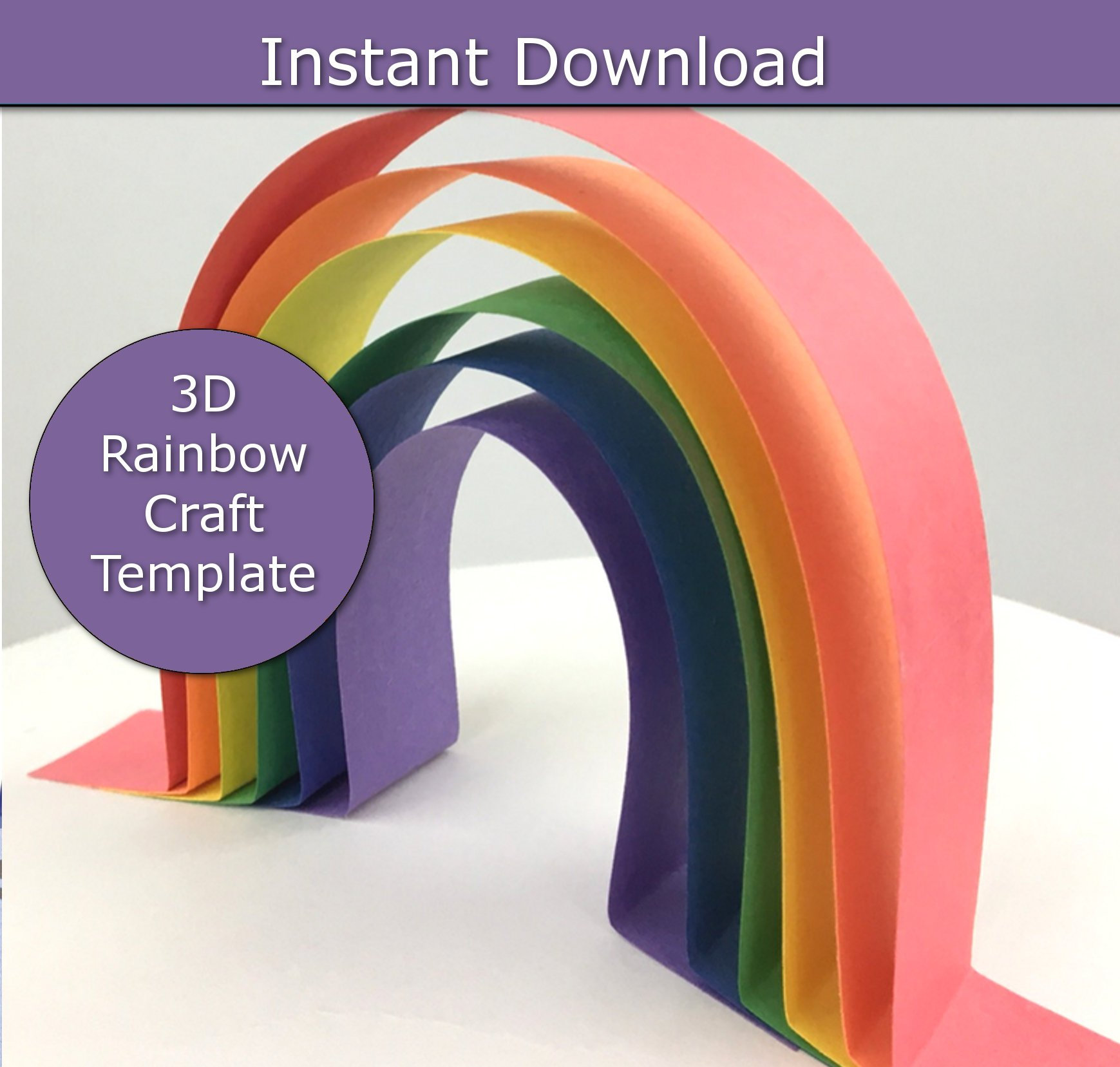3D Rainbow Craft Template to Help Kids Learn Rainbow Colors, Printable ...