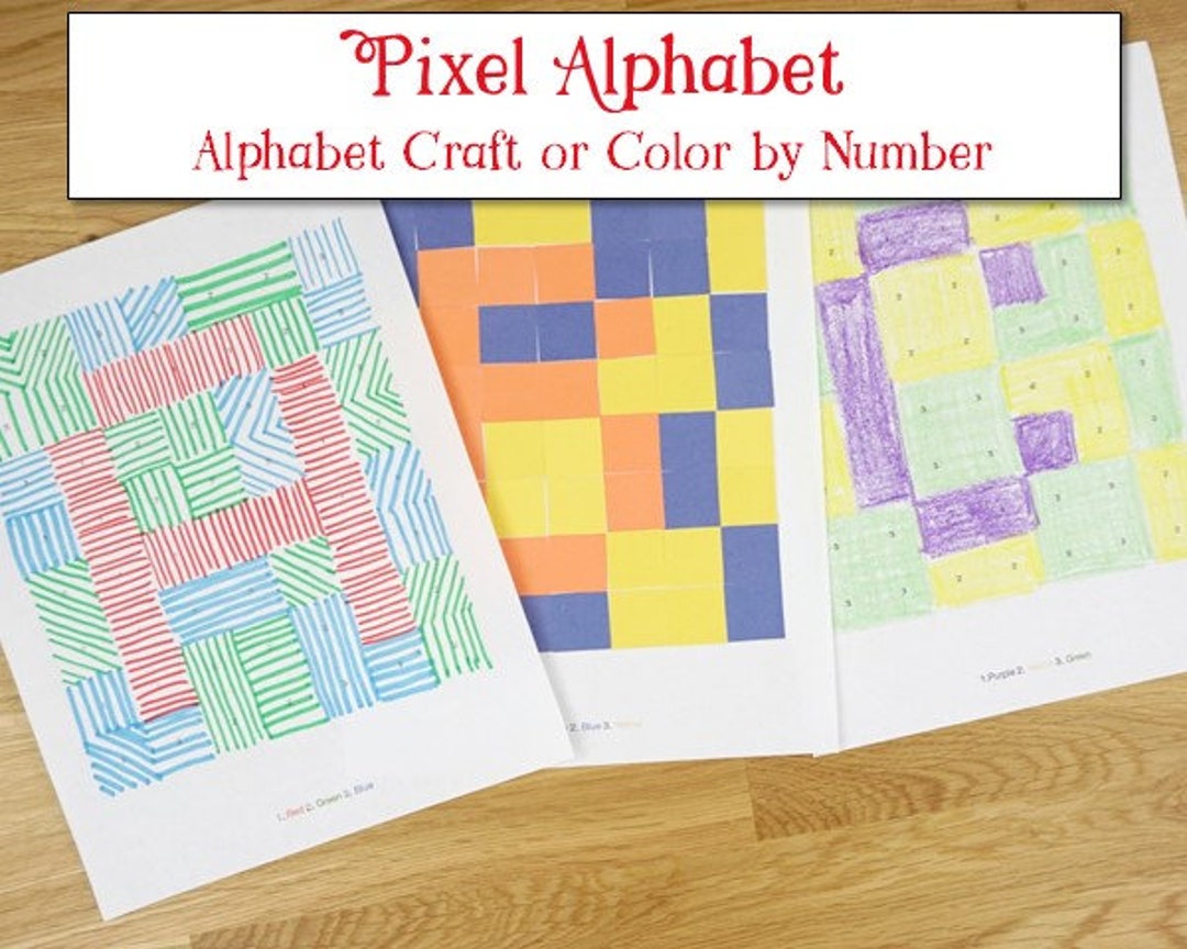 Alphabet Craft for Kids, Pixel Alphabet, Color by Numbers, Preschool ...