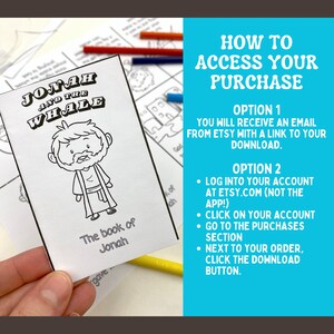 Jonah and the Whale Mini Coloring Book for Kids, Printable Coloring ...