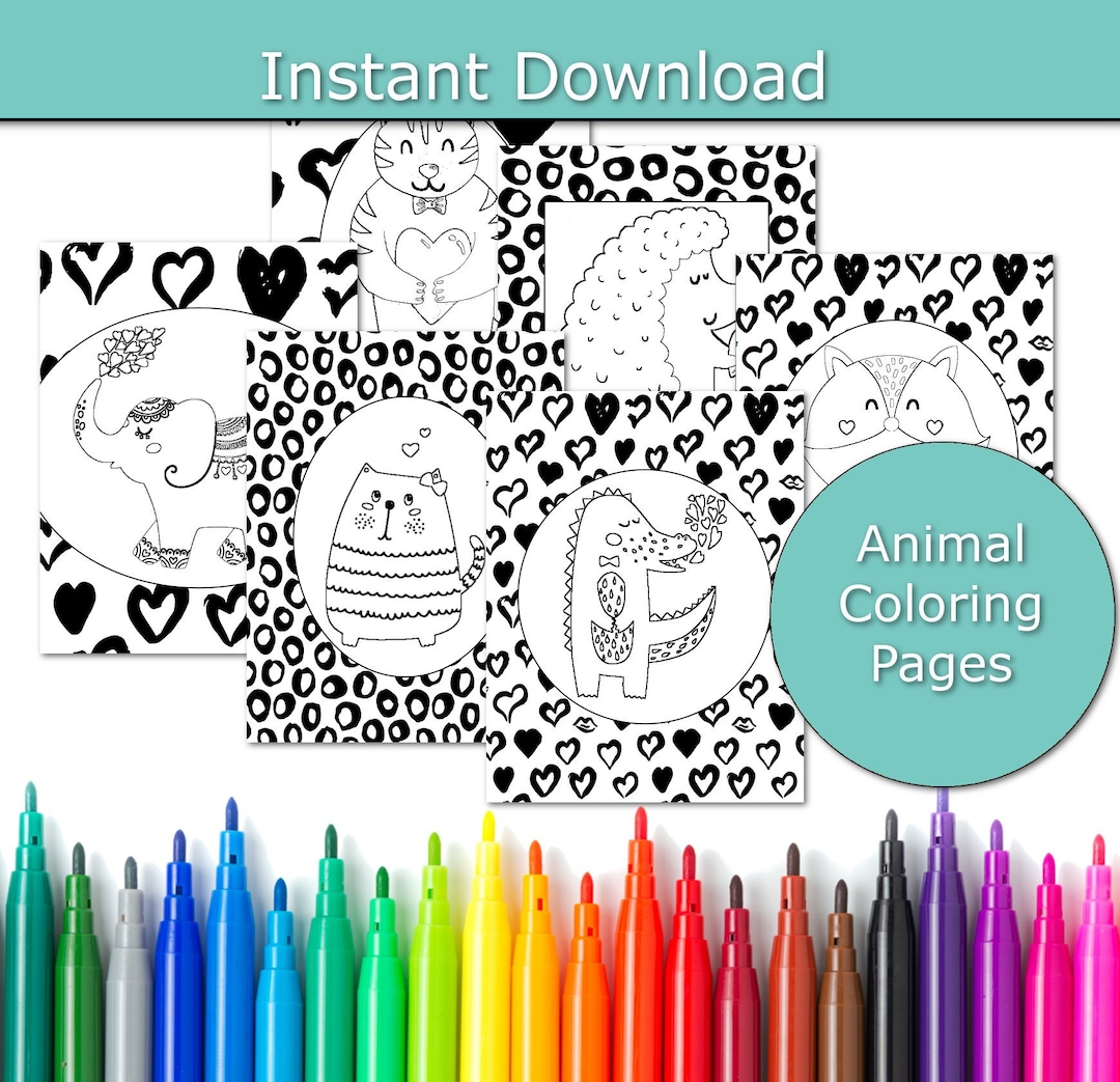 Animal Coloring Book, Heart Coloring Pages, Animal Coloring Sheets ...