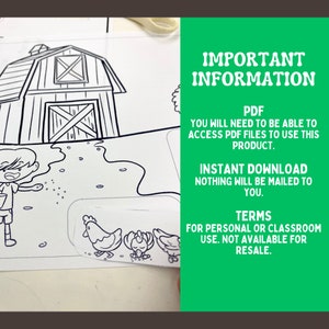 Farm Animal Cut and Color, Printable Kids Craft, Easy Farm Craft for ...