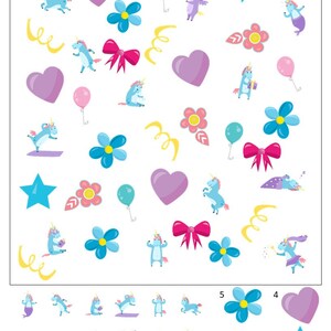 Unicorn I Spy Printable Game for Birthday Parties and Group Activities ...
