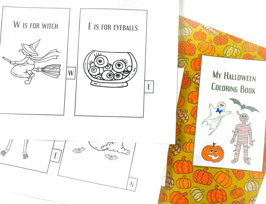 Halloween Coloring Book, Printable Halloween Coloring Pages for Kids ...