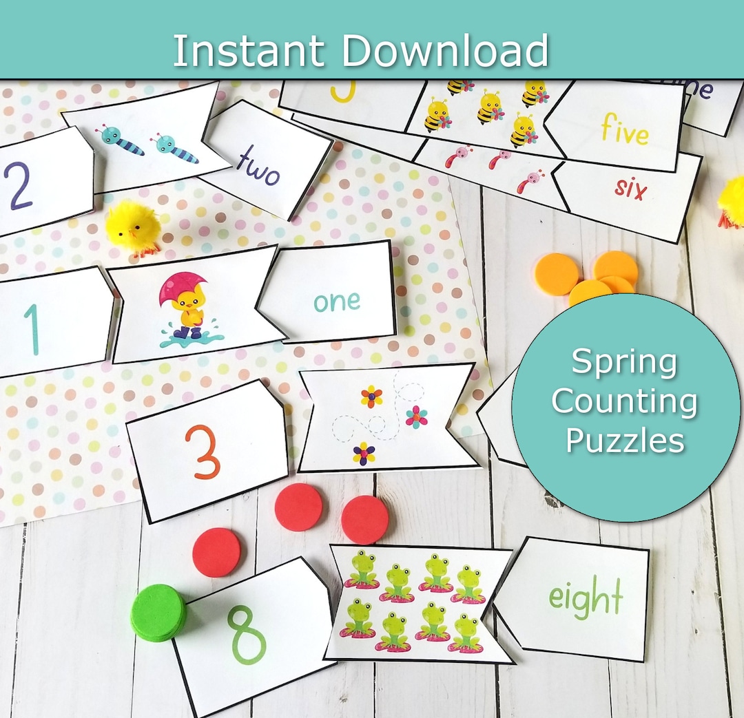 Printable Educational Game for Preschoolers, Spring Bugs Counting ...