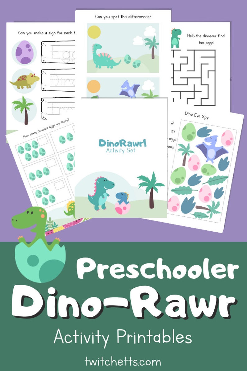 Dinosaur Activity Pack for Preschoolers Fun Dinosaur Party - Etsy