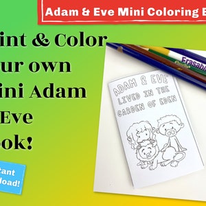 Mini Adam and Eve Coloring Book. Printable Coloring Page That Helps ...