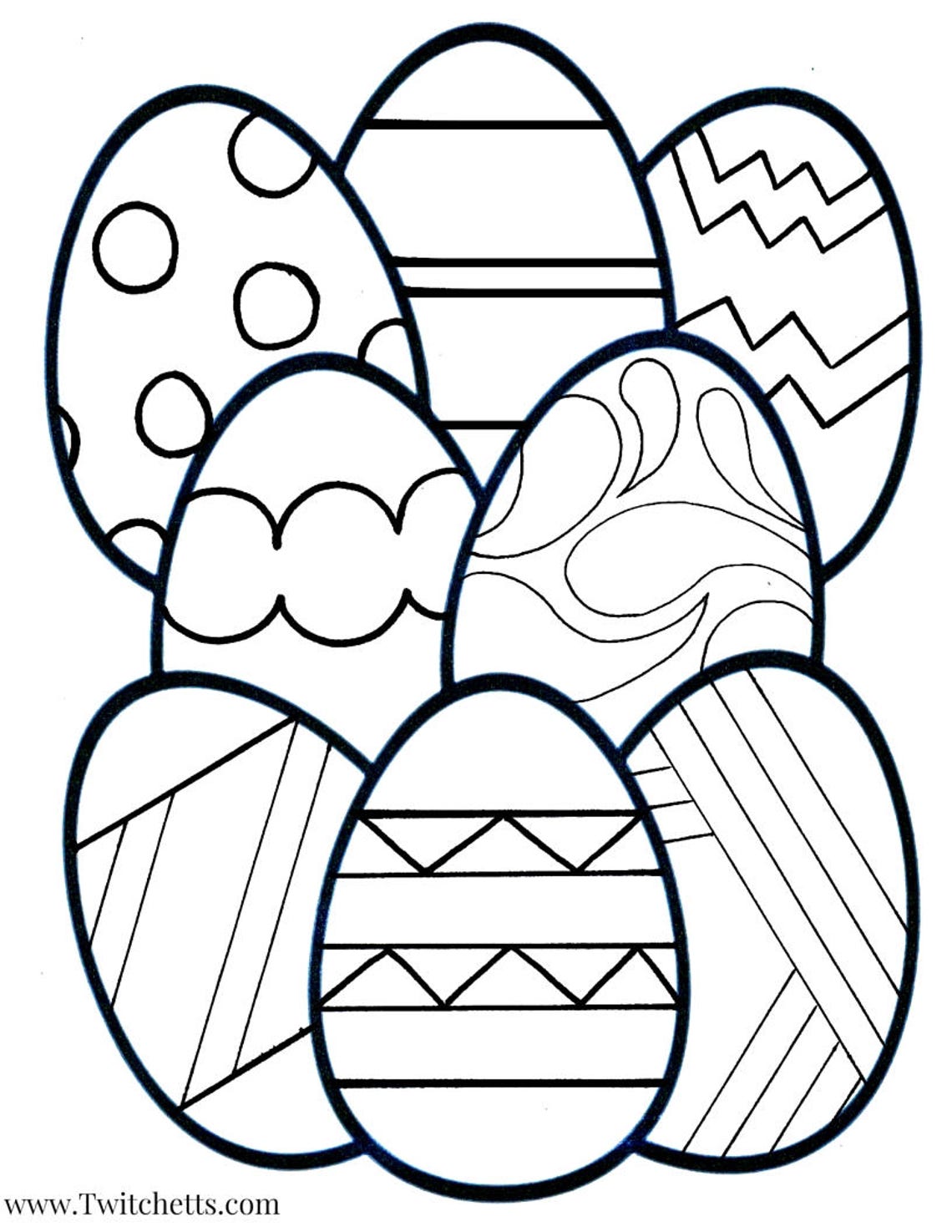 Printable Easter Egg Coloring Pages for Kids, Printable Easter Party ...