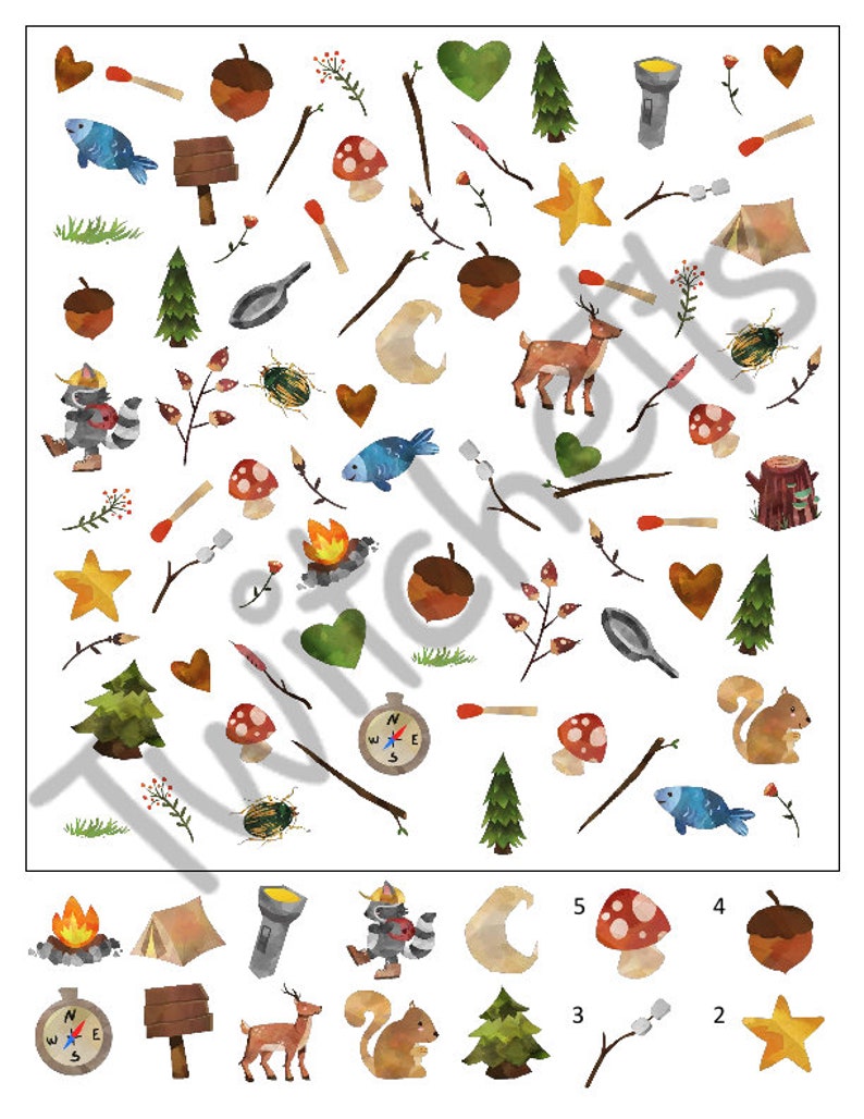 Camping I Spy Game for Kids of All Ages, Easy I Spy Activity for ...