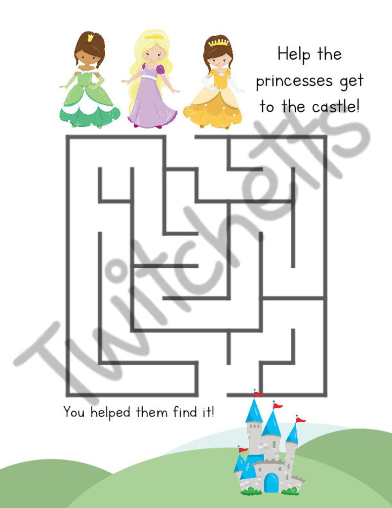 Princess Activity Pack for Preschoolers, Fun Princess Party Games ...