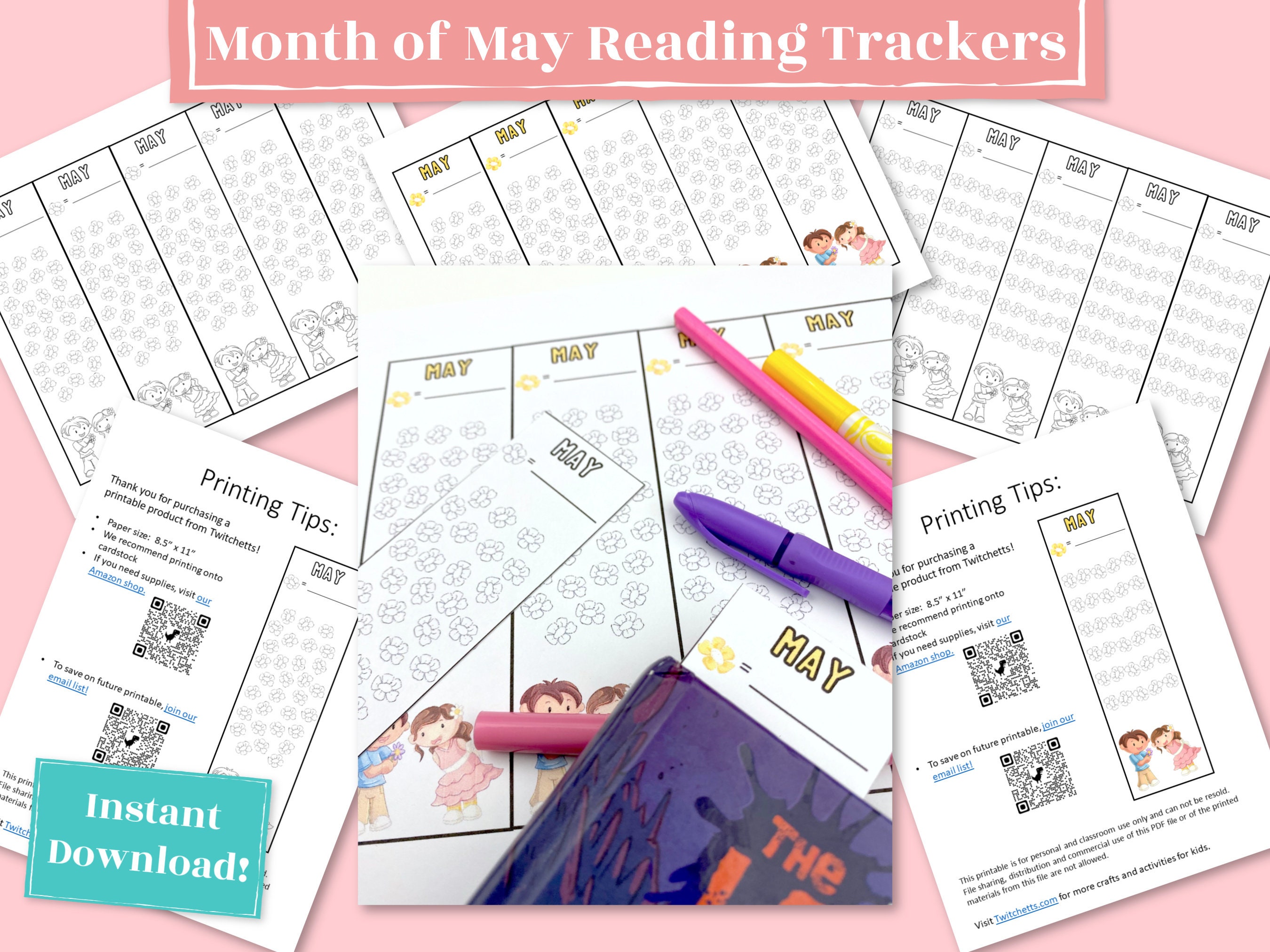 May Book Tracker Bookmark, Printable Reading Log for Kids to Keep Track ...