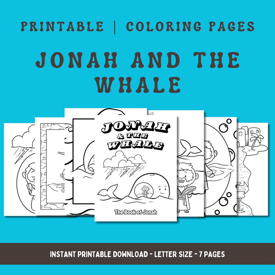 Jonah and the Whale Coloring Pages for Kids, Printable Coloring ...