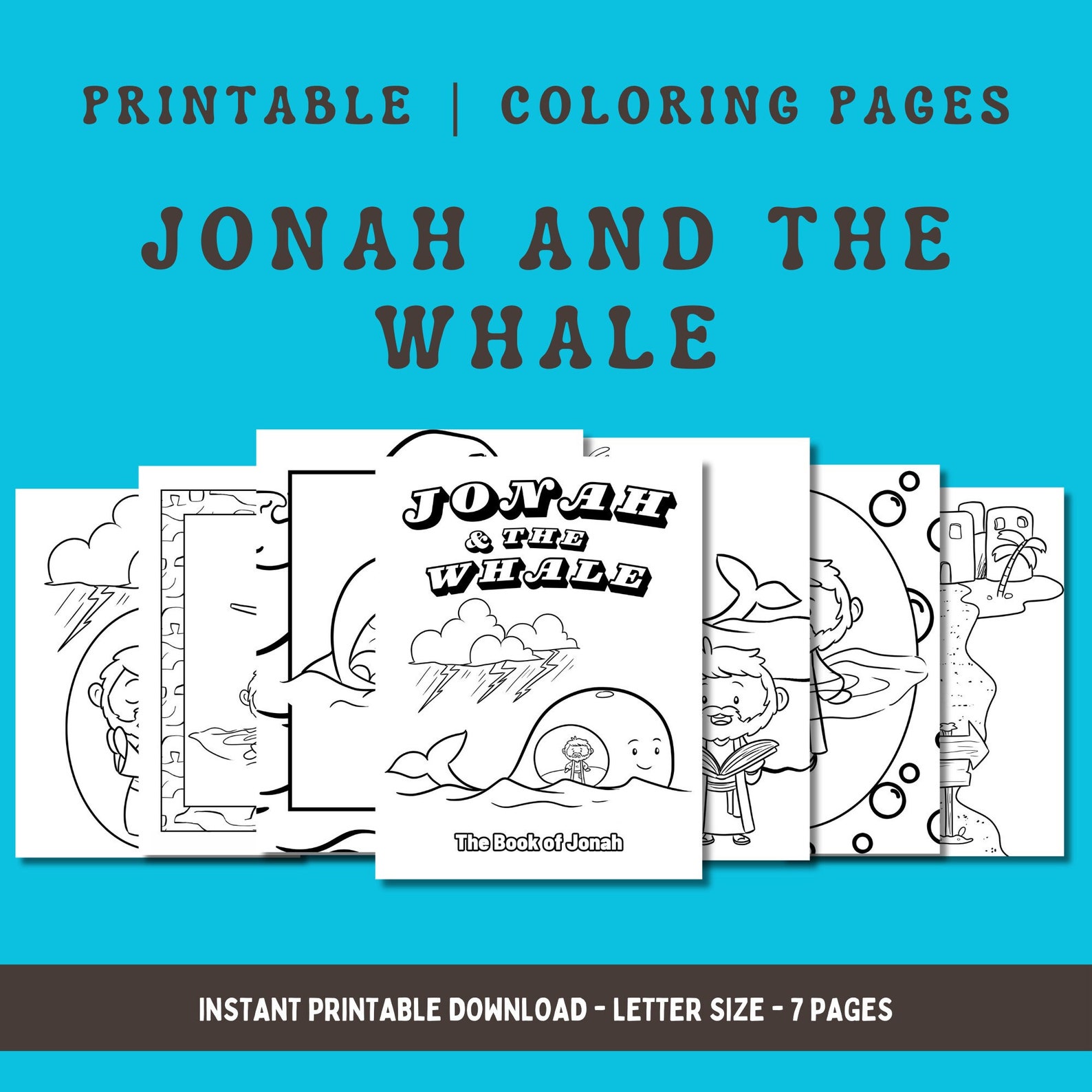 Jonah and the Whale Coloring Pages for Kids, Printable Coloring ...