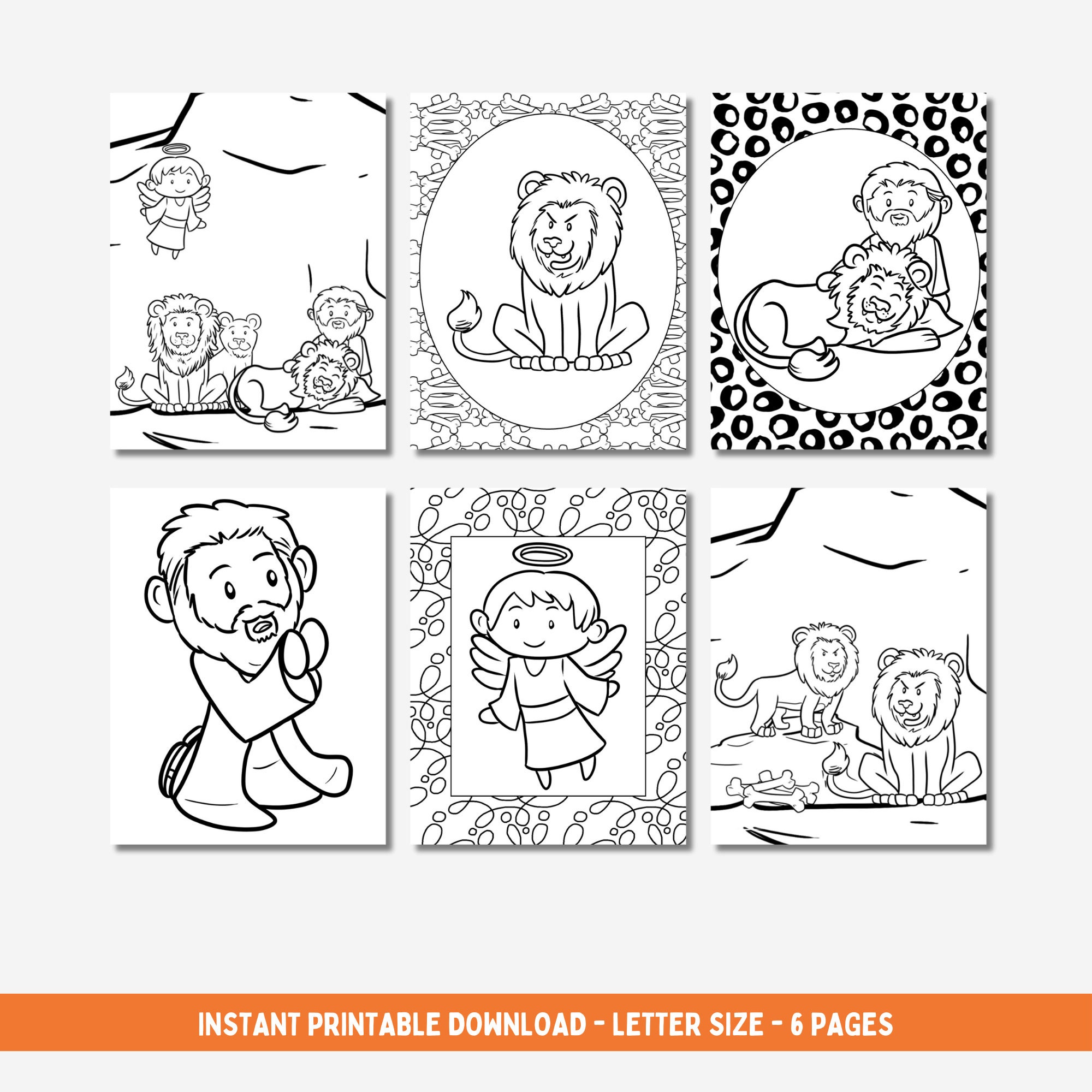Daniel in the Lions Den Coloring Pages for Kids, Printable Coloring ...