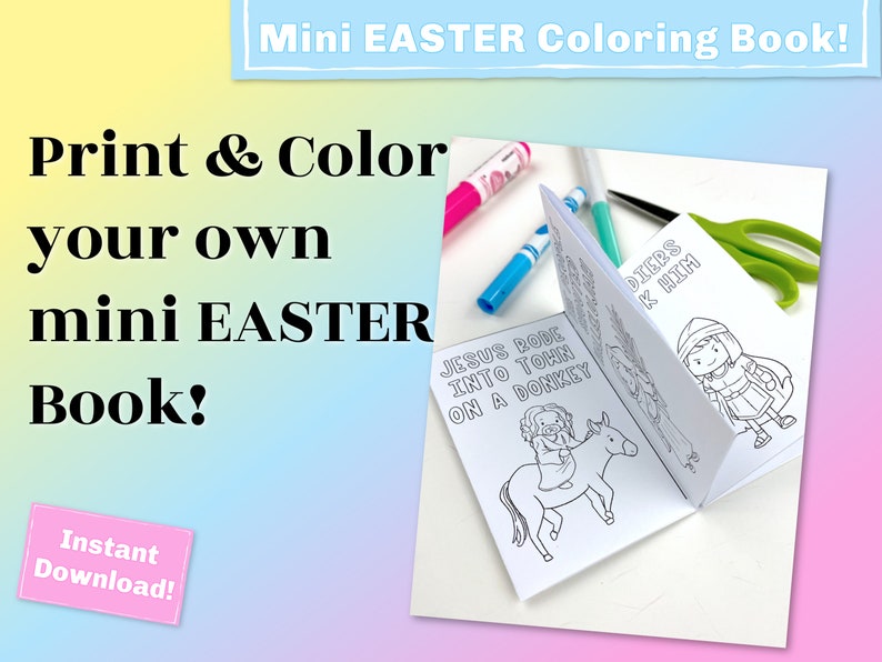 Mini Easter Story Coloring Book for Preschool Printable - Etsy