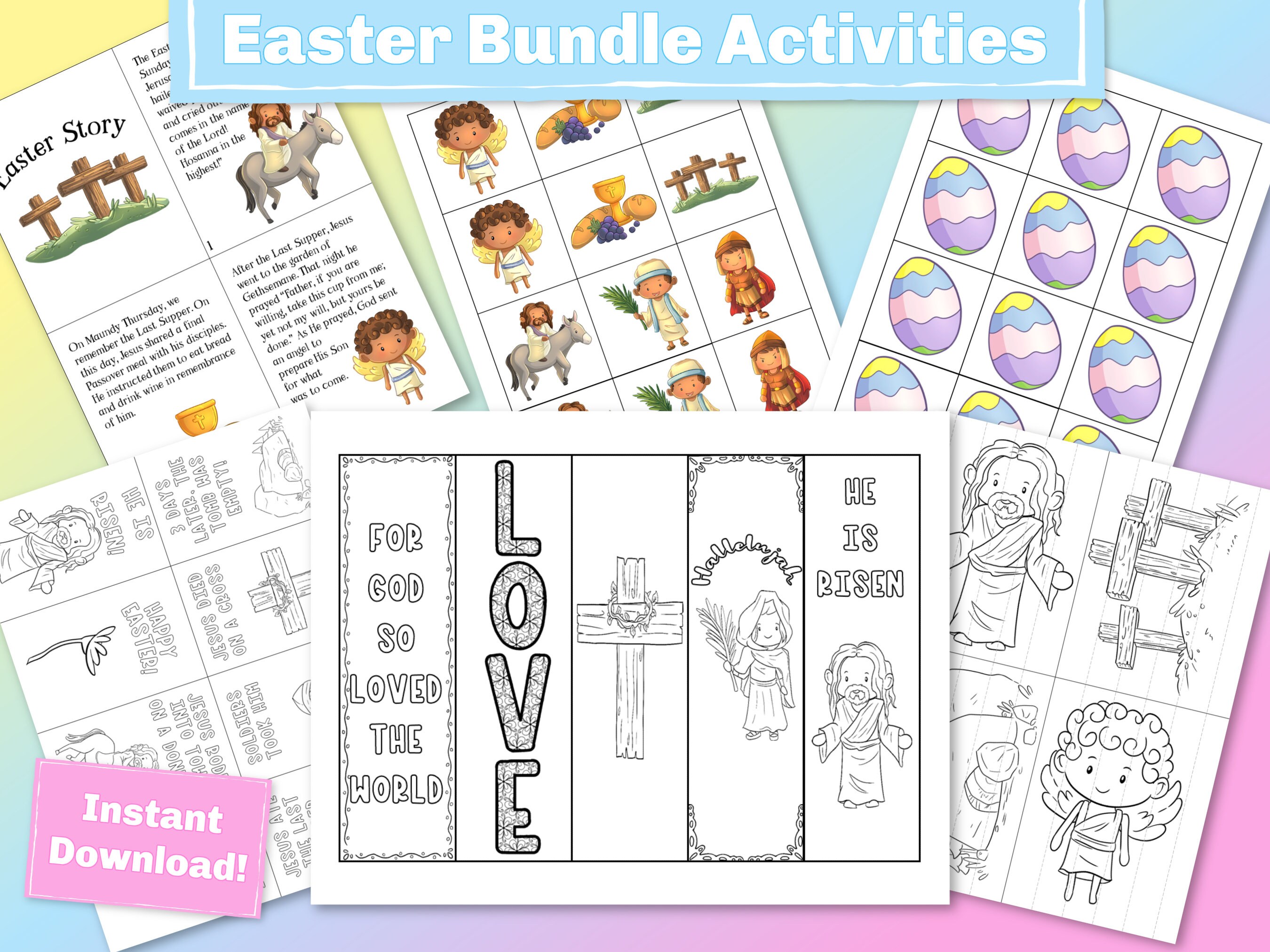 Easter Story Activities for Young Children, Printable Easter Coloring ...