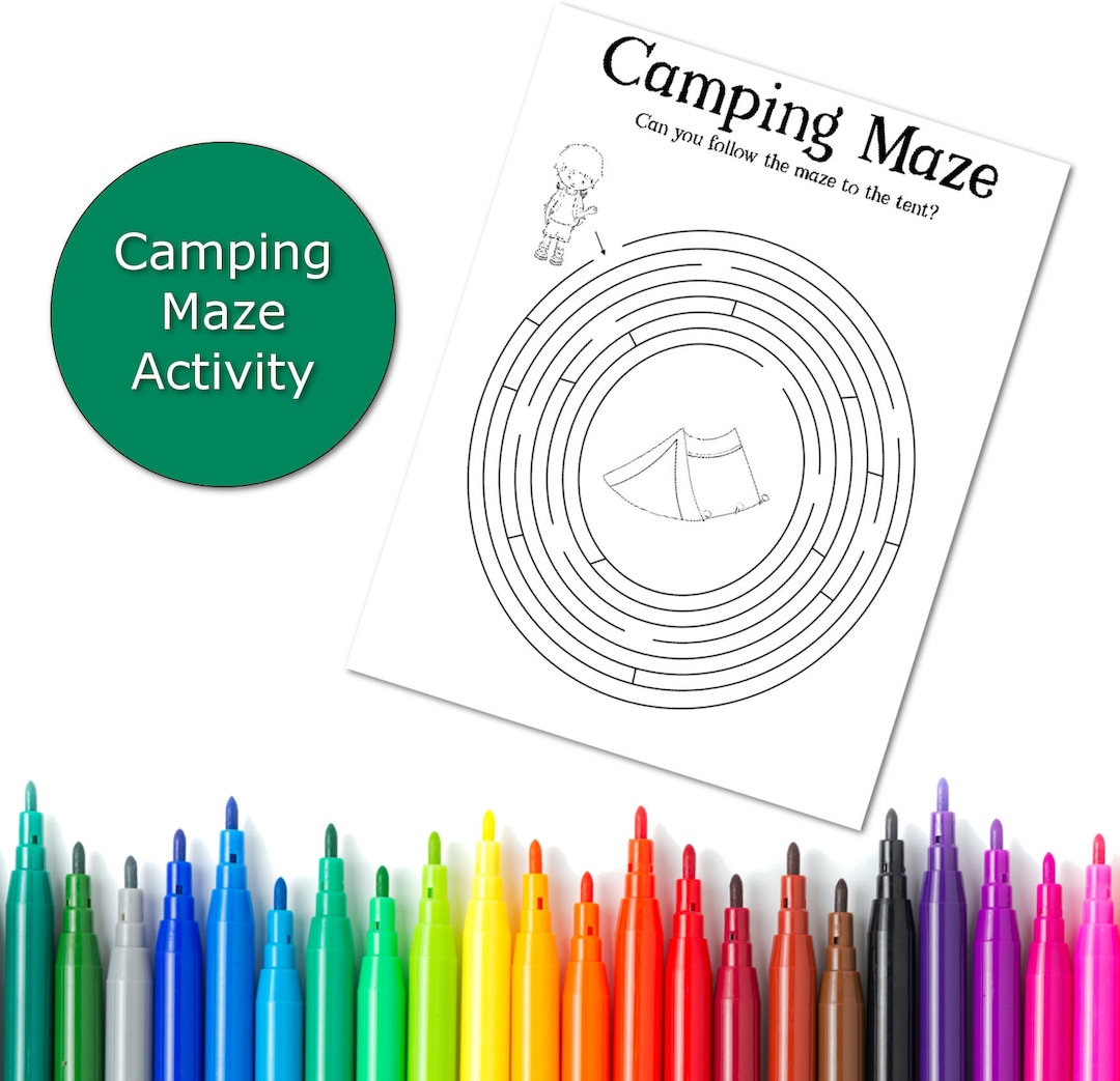 Camping Maze for Kids, Printable Camping Activity for Kids - Etsy