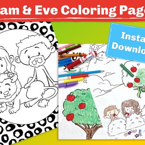 Adam and Eve Coloring Pages. 6 Religious Coloring Sheets That Help ...