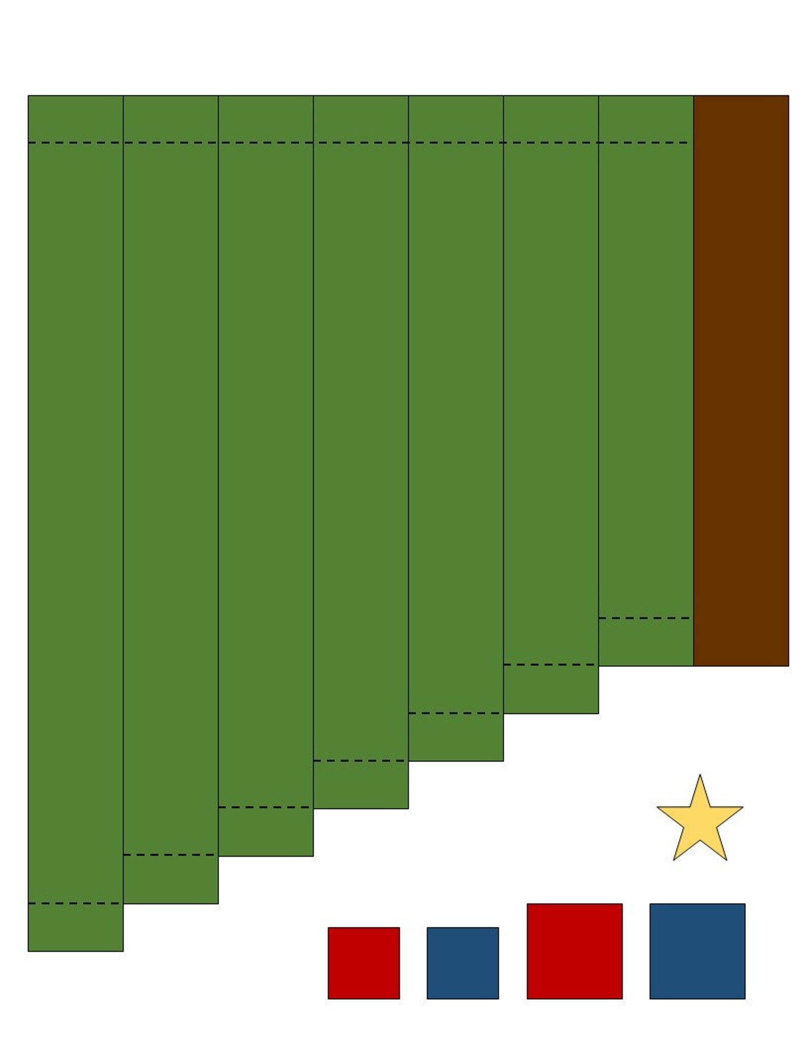 Paper Christmas Tree Craft, 3D Papercraft Template, Christmas Coloring ...