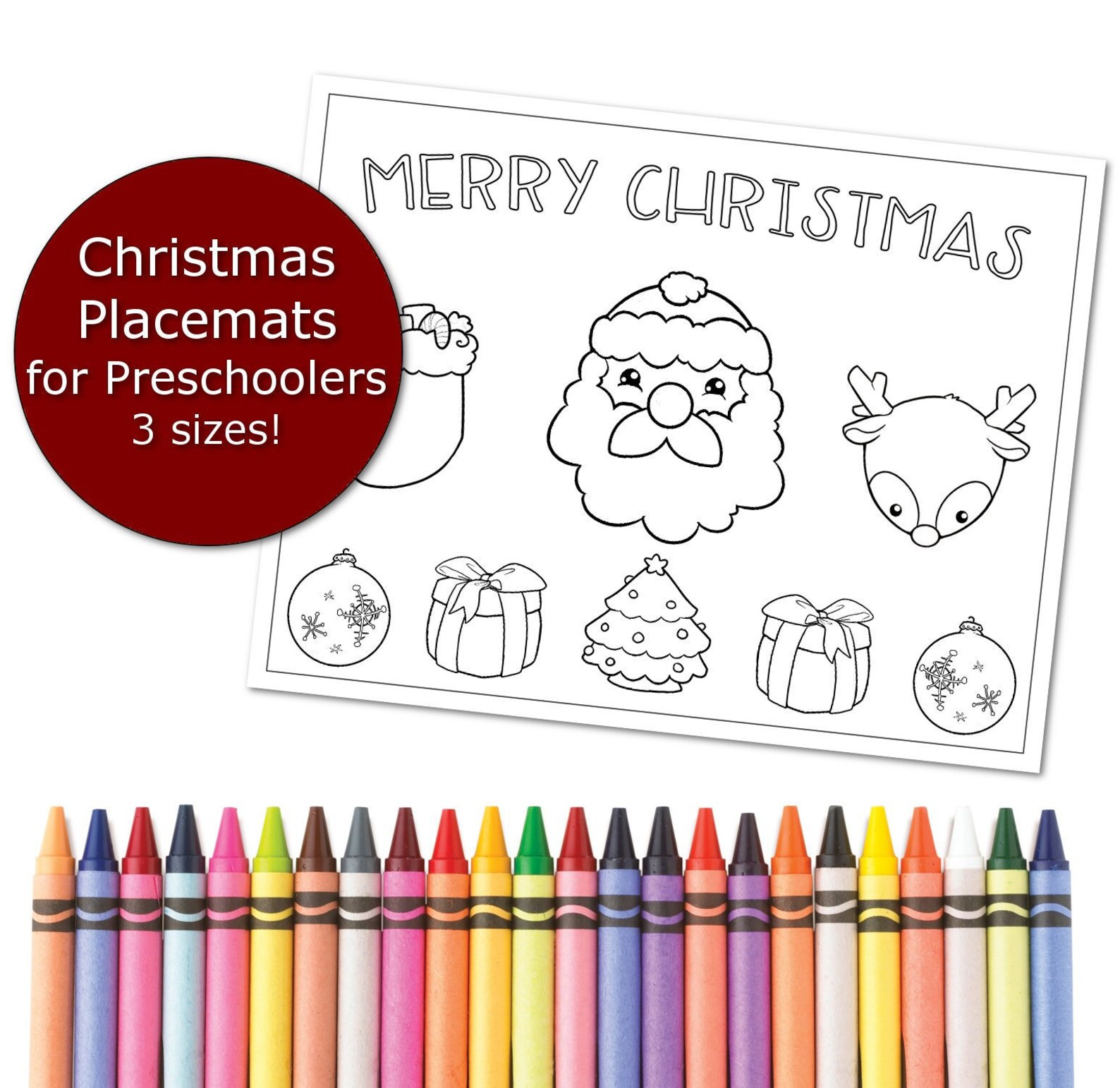 Christmas Placemats for Kids, Printable Placemats for Preschoolers ...