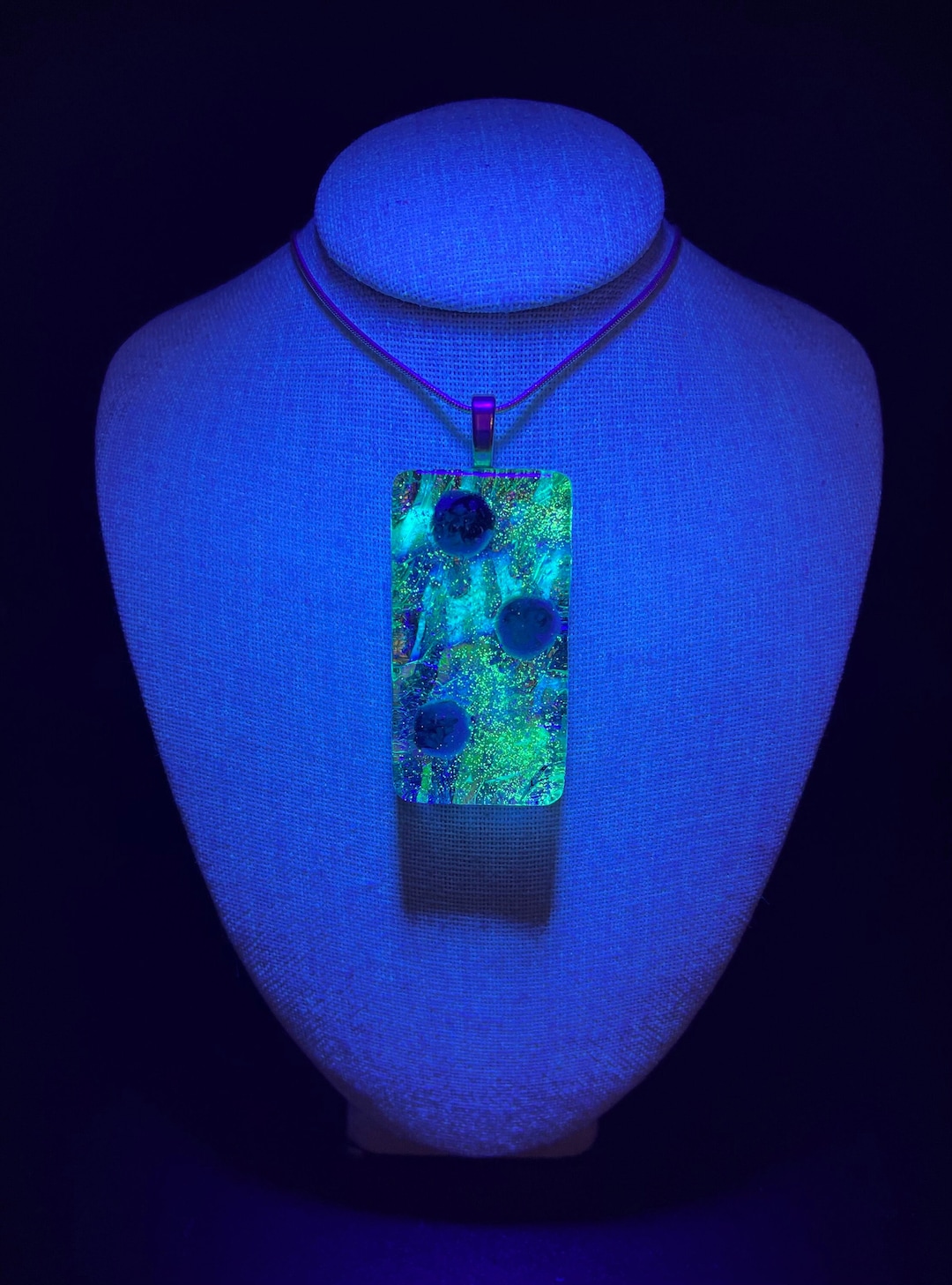 Fused Glass Galaxy Glow Pendant - Etsy