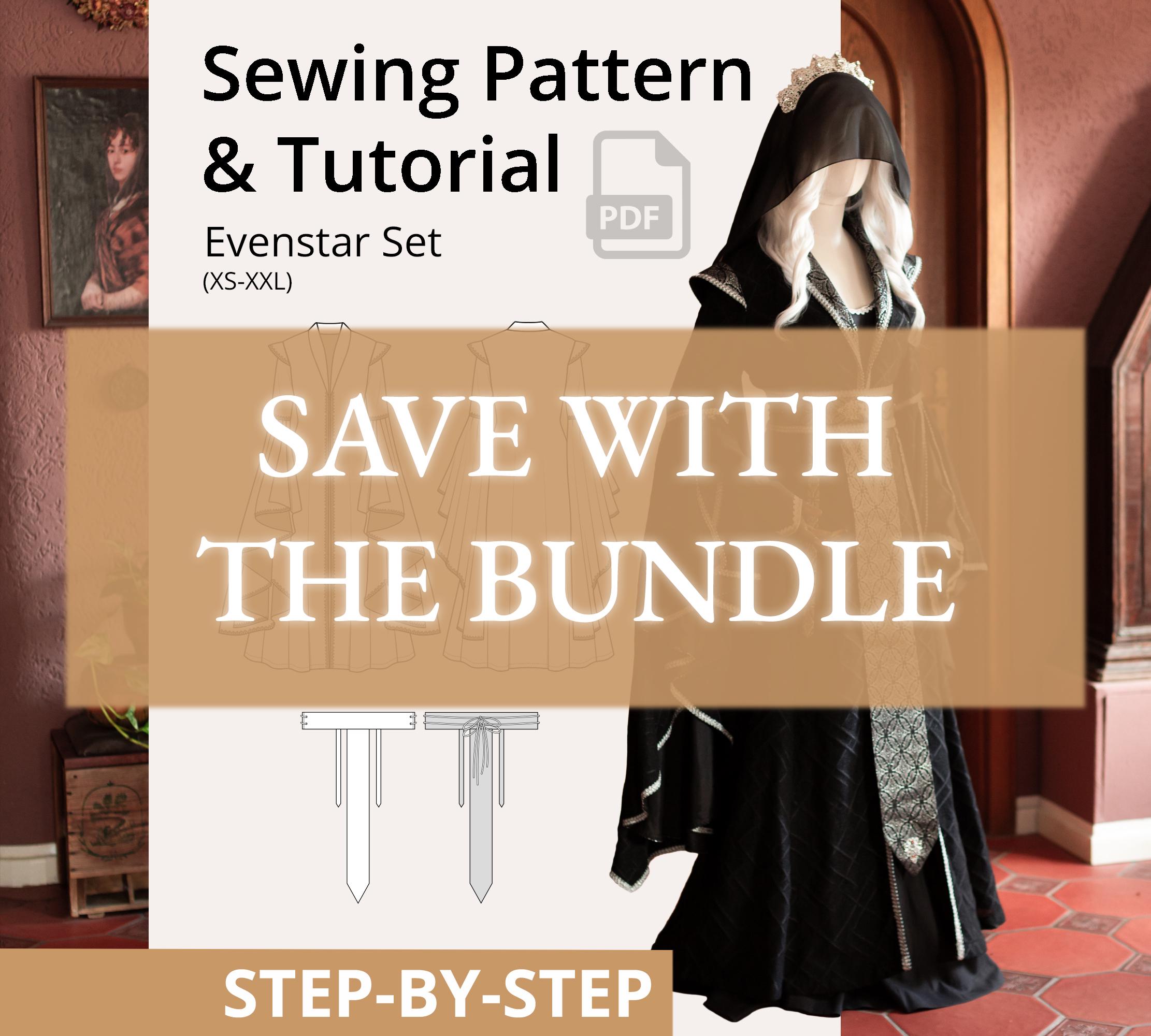 Coat Dress Sewing Pattern PDF – Historical Fantasy Dress for DIY Sewing ...