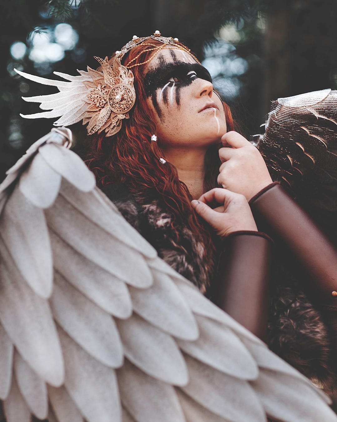 Golden Valkyrie Crown, Festival Headdress, Cosplay Tiara, Bridal Hair ...