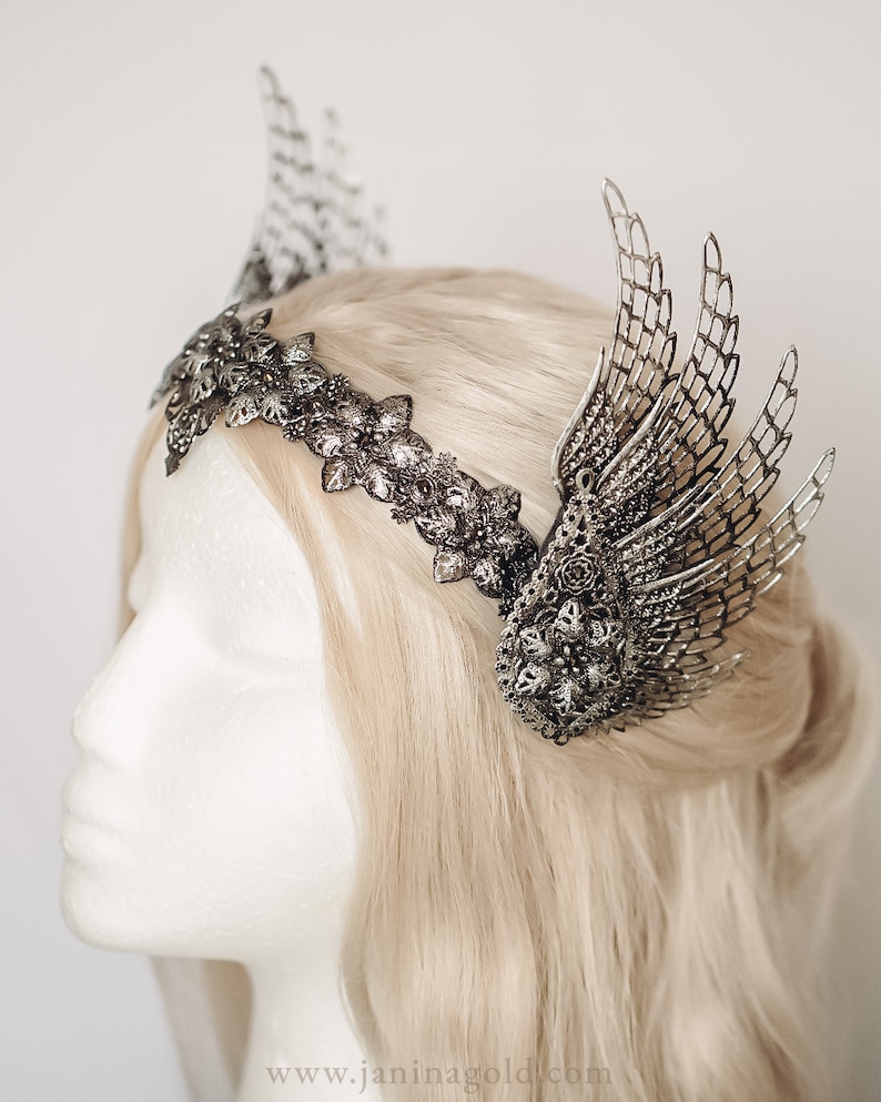 Silver Valkyrie Crown, Cosplay Forehead Crown, Fantasy Headdress, Boho ...
